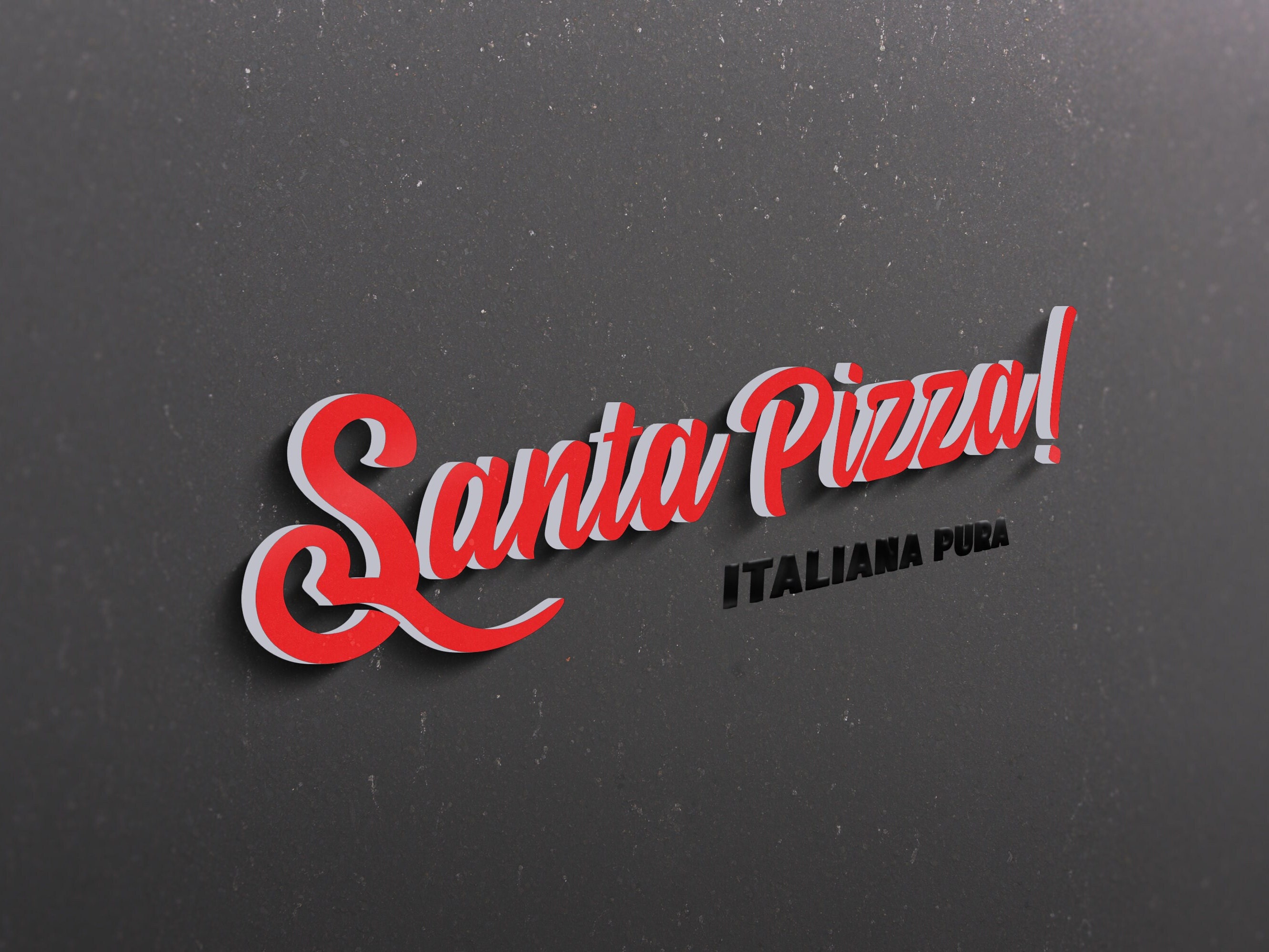 SANTA PIZZA , 3D Red Frontlight Letters, 58x190 Cm, Italıana Pura No ...