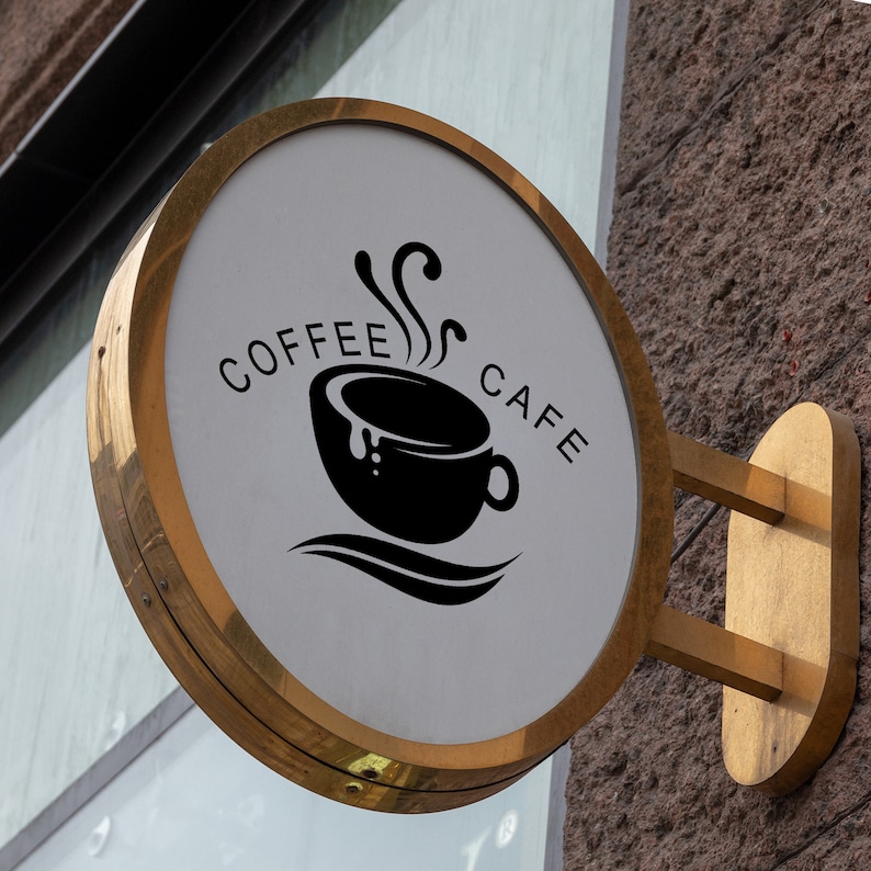 Custom Logo Round Sign: Double Sided 3D Shop Decor - Etsy