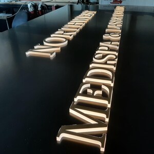 Wall Sign, Matte Black Board, Stainless Chrome Brushed Gold Letters ...