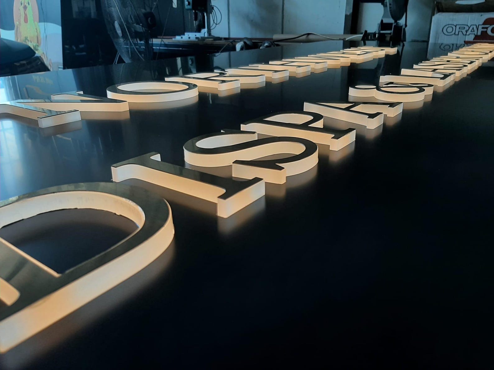 Signboard, Wall Sign, Backlit Sign, Backlit Logo, Gold Letters ...