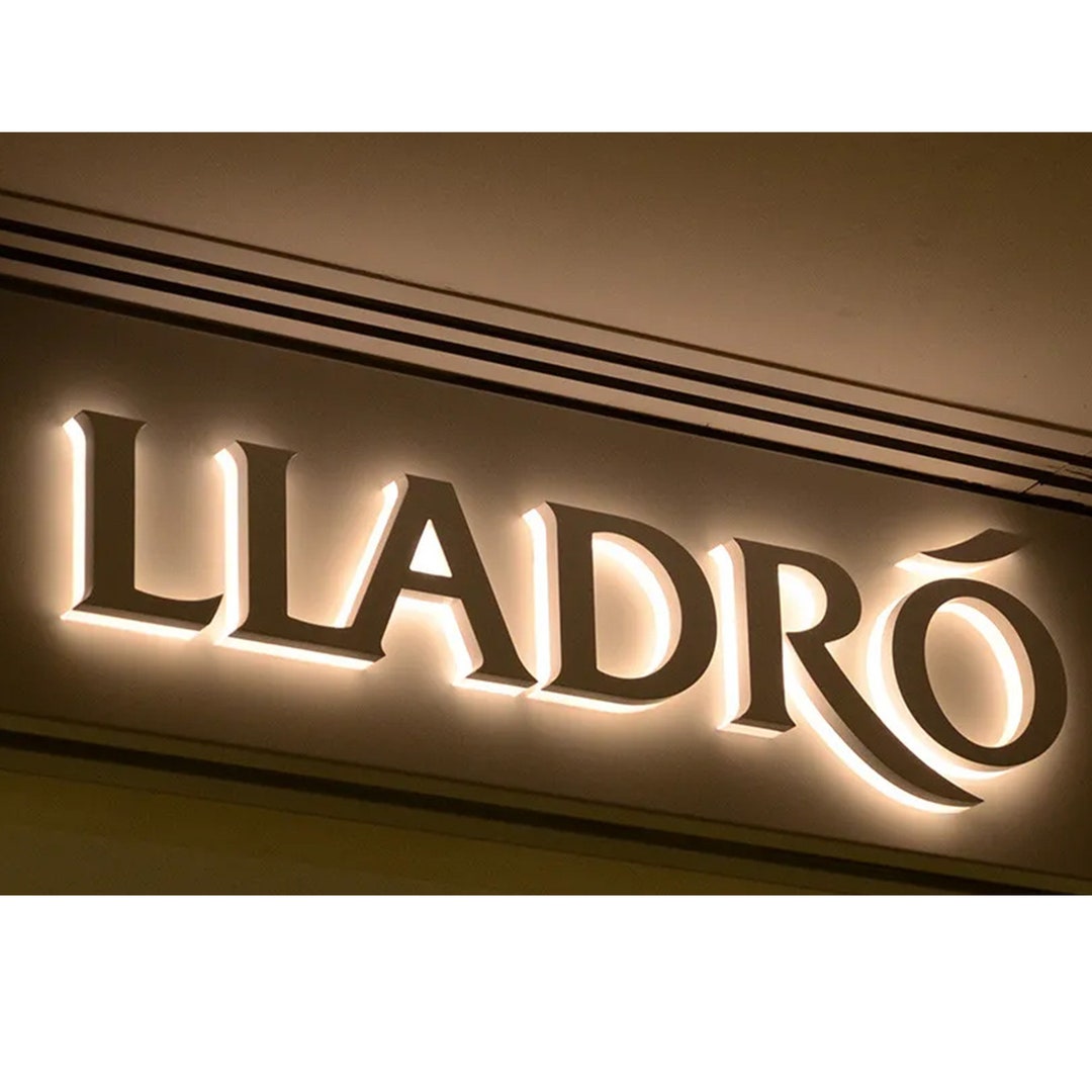 Letrero retroiluminado 3d, señalización led 3d, letrero luminoso con logotipo, metal 3d, letrero ...