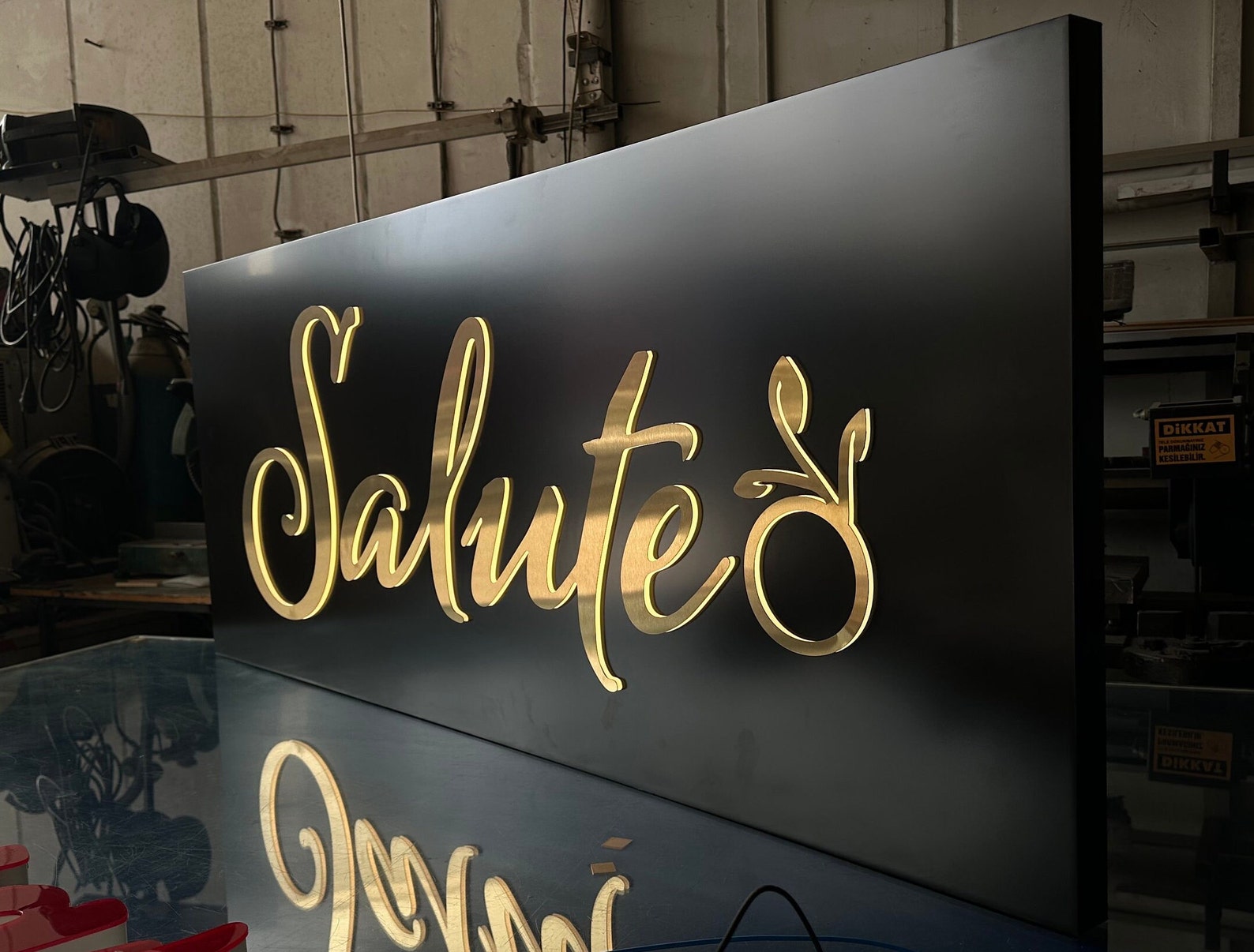 Signboard, Wall Sign, Backlit Sign, Backlit Logo, Gold Letters ...
