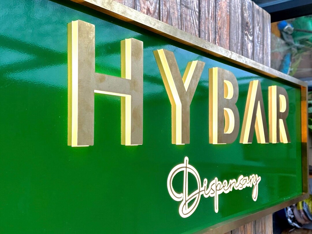 Signboard With Gold Letters, 3d Gold Sign, Chrome Letters, Custom ...