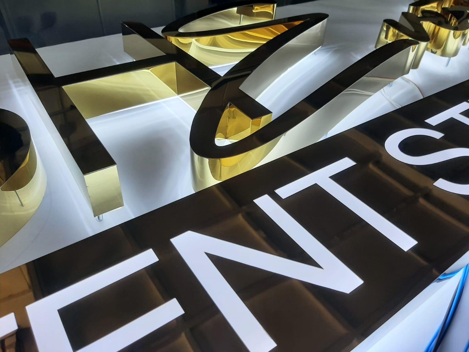 Custom Backlit Logo Sign, 3D Chrome Office Wall Decor, Illuminated ...