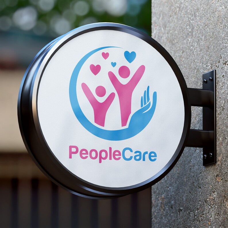 Double Sided Blade Sign, Round Light Box, Circle Custom Sign, Stylish ...