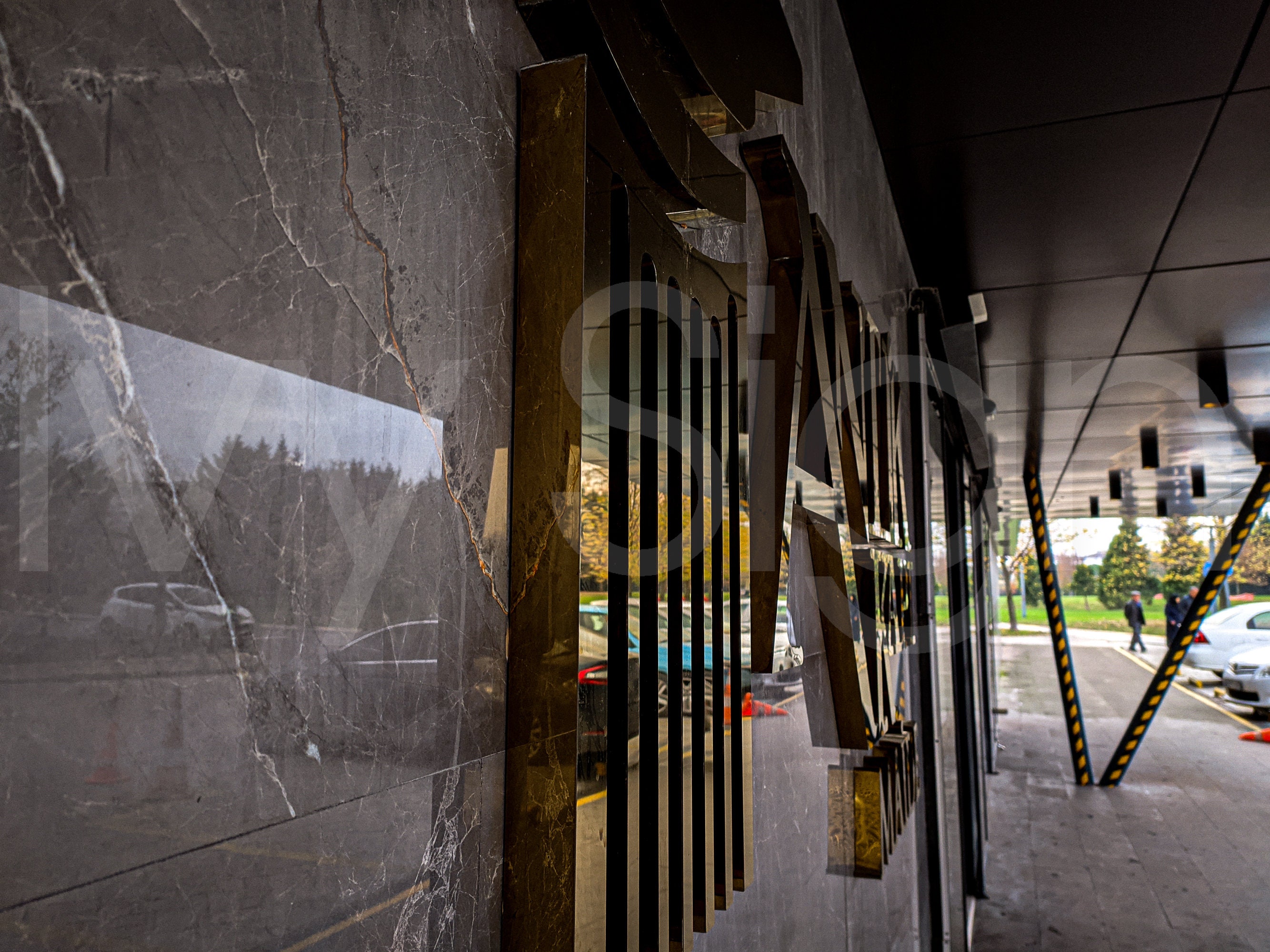 Gold Chrome Wall Sign, 3D Gold Mirror Names, Gold Office Signage ...