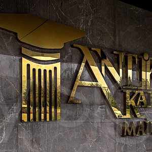 Gold Chrome Wall Sign, 3D Gold Mirror Names, Gold Office Signage ...