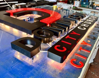 3d Backlit Sign, 3d Led Signage, Custom Outdoor, Logo Light Sign, 3d ...