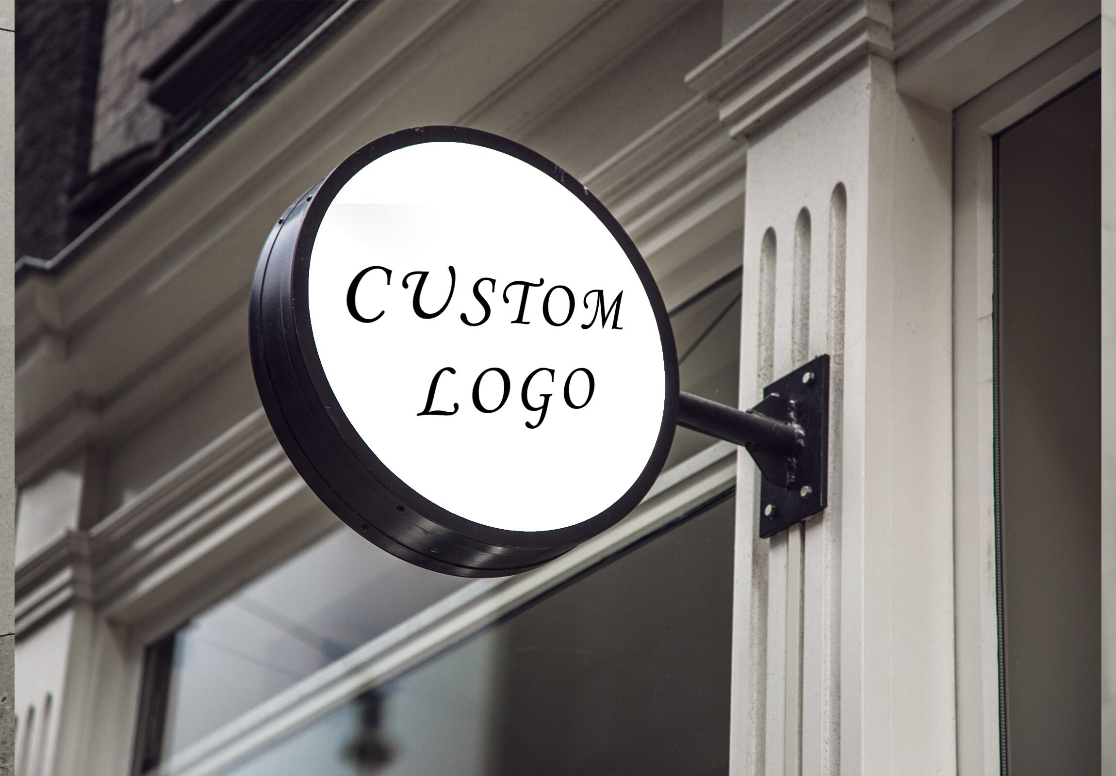 Custom Logo Round Sign: Double Sided 3D Shop Decor - Etsy