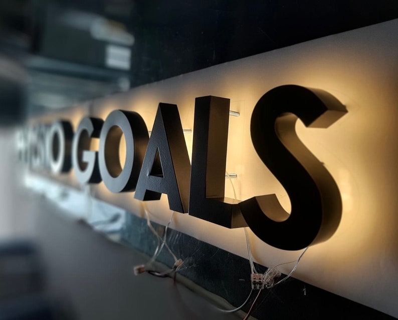 Letrero de pared con logotipo retroiluminado, letrero de bienvenida interior, letrero de pared ...