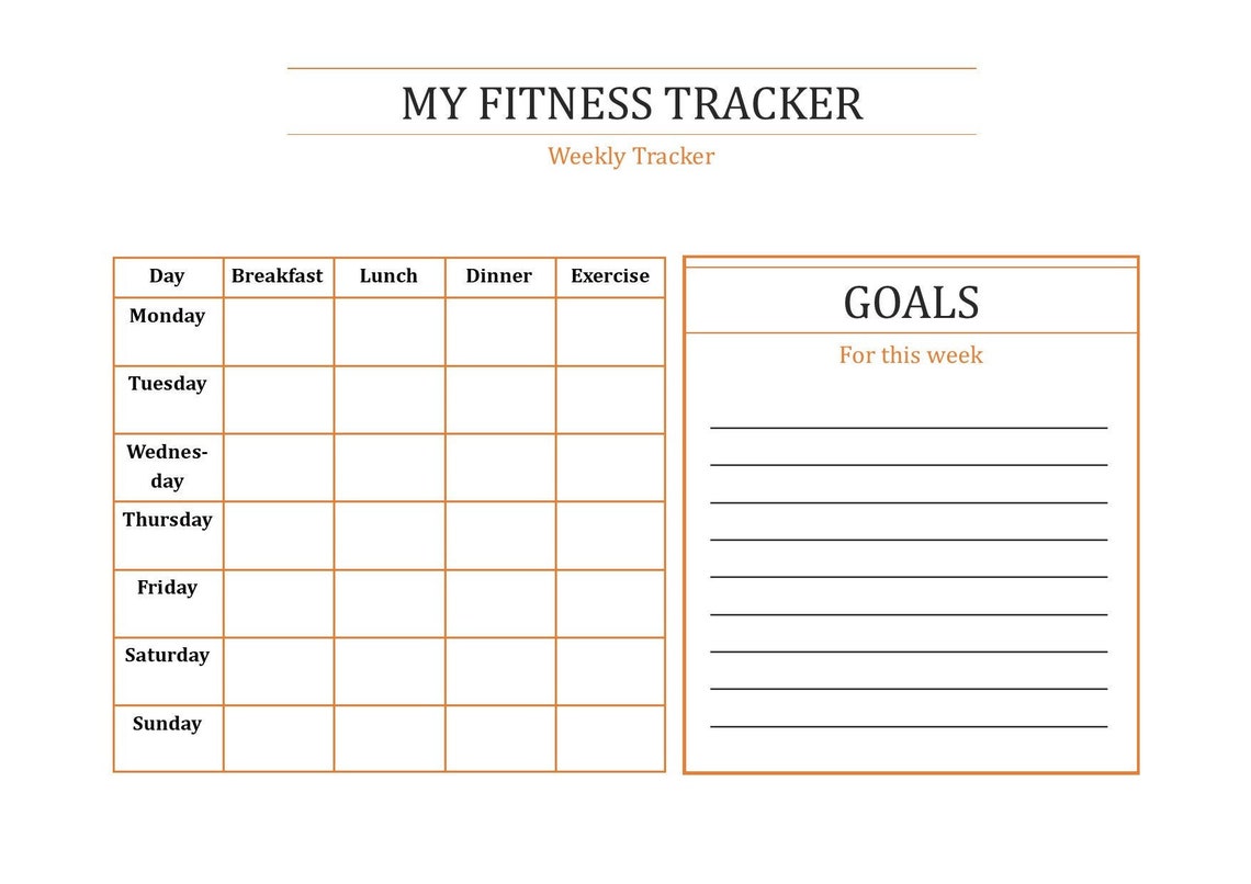 Weekly and Daily Fitness Tracker - Etsy Canada