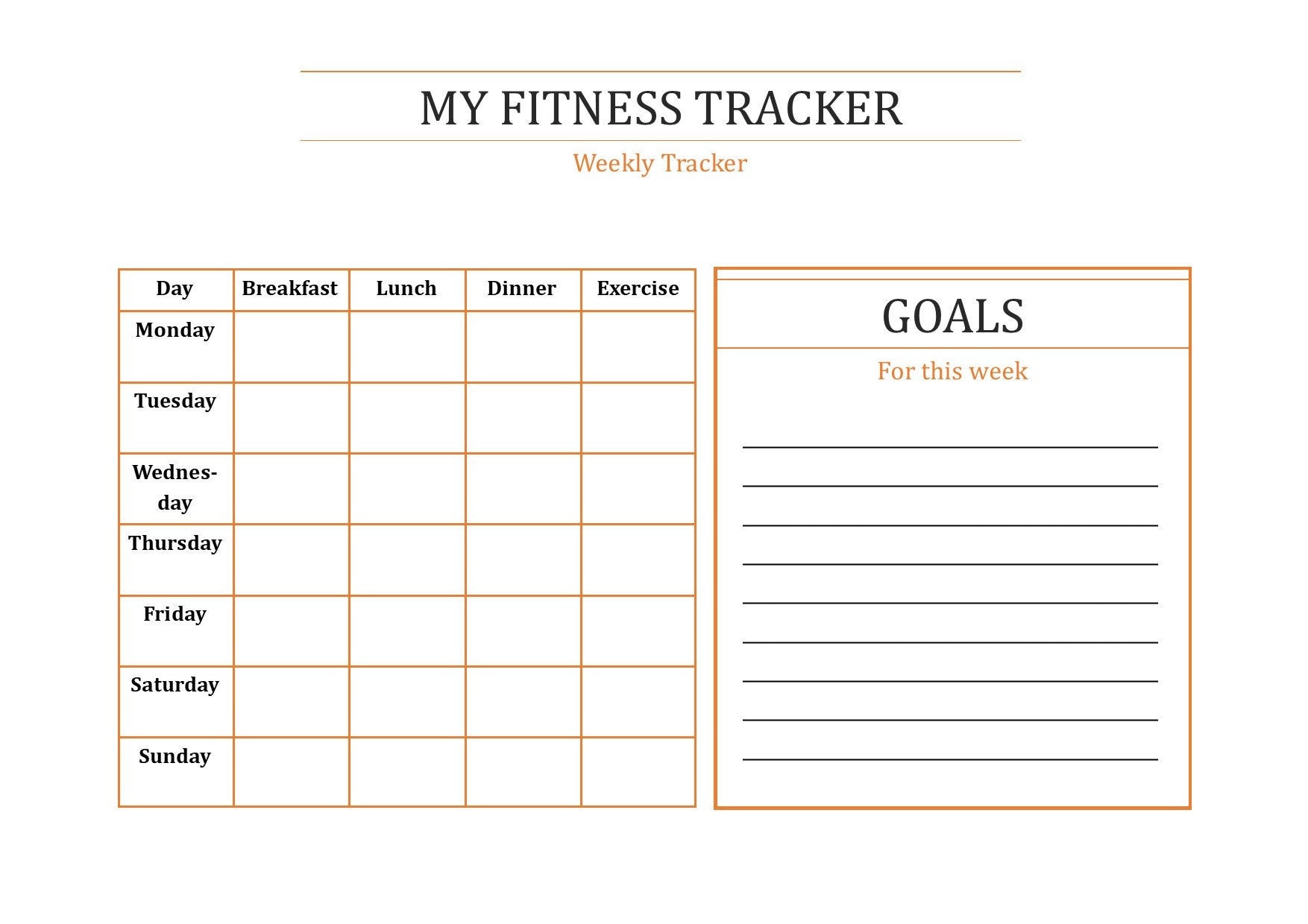 Weekly and Daily Fitness Tracker - Etsy Canada