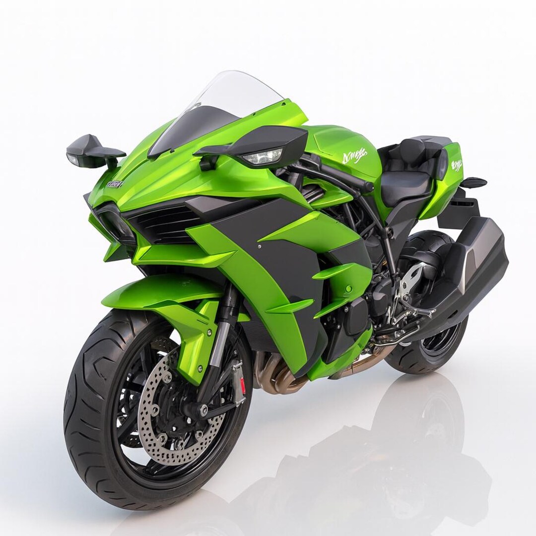 Motorcycle Kawasaki Ninja H2 3D Model - Etsy