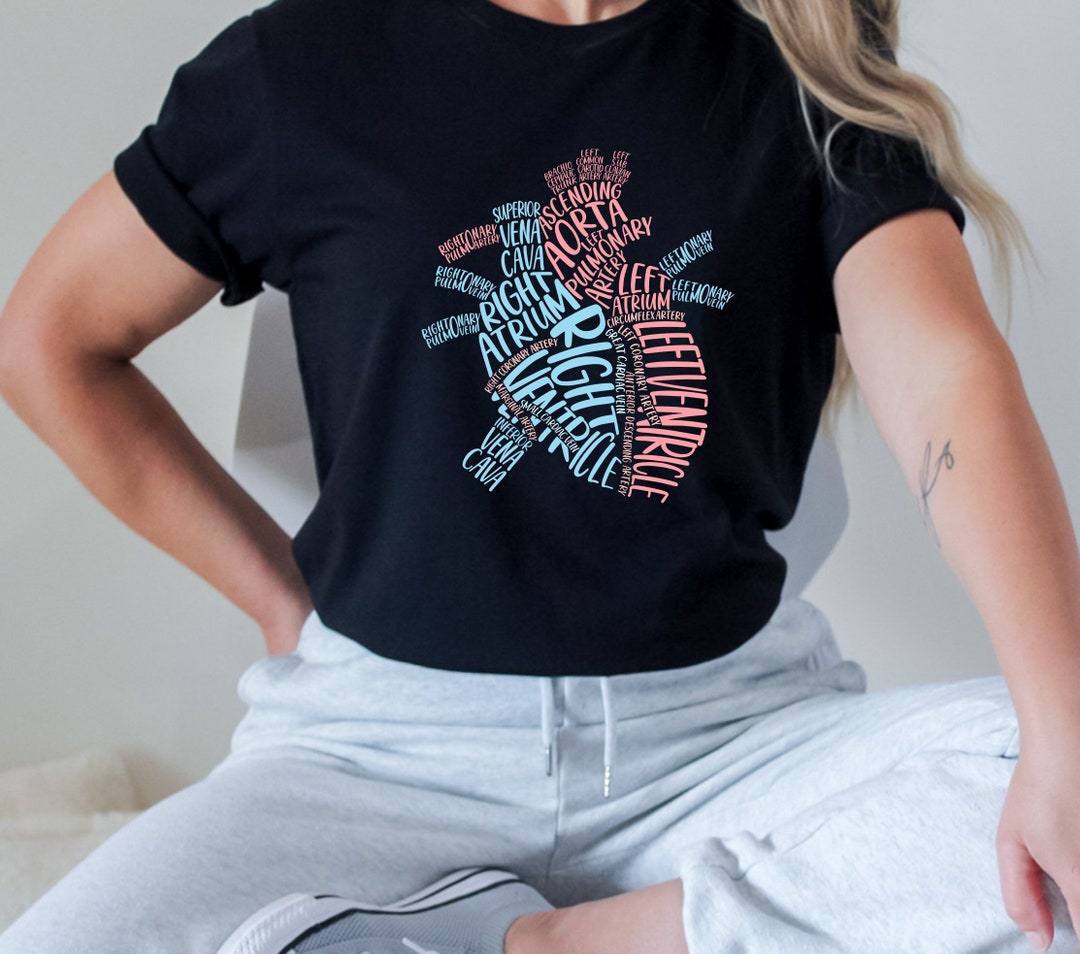 Anatomy Heart Shirt, Cardiology Student Shirt, Medical Professional ...