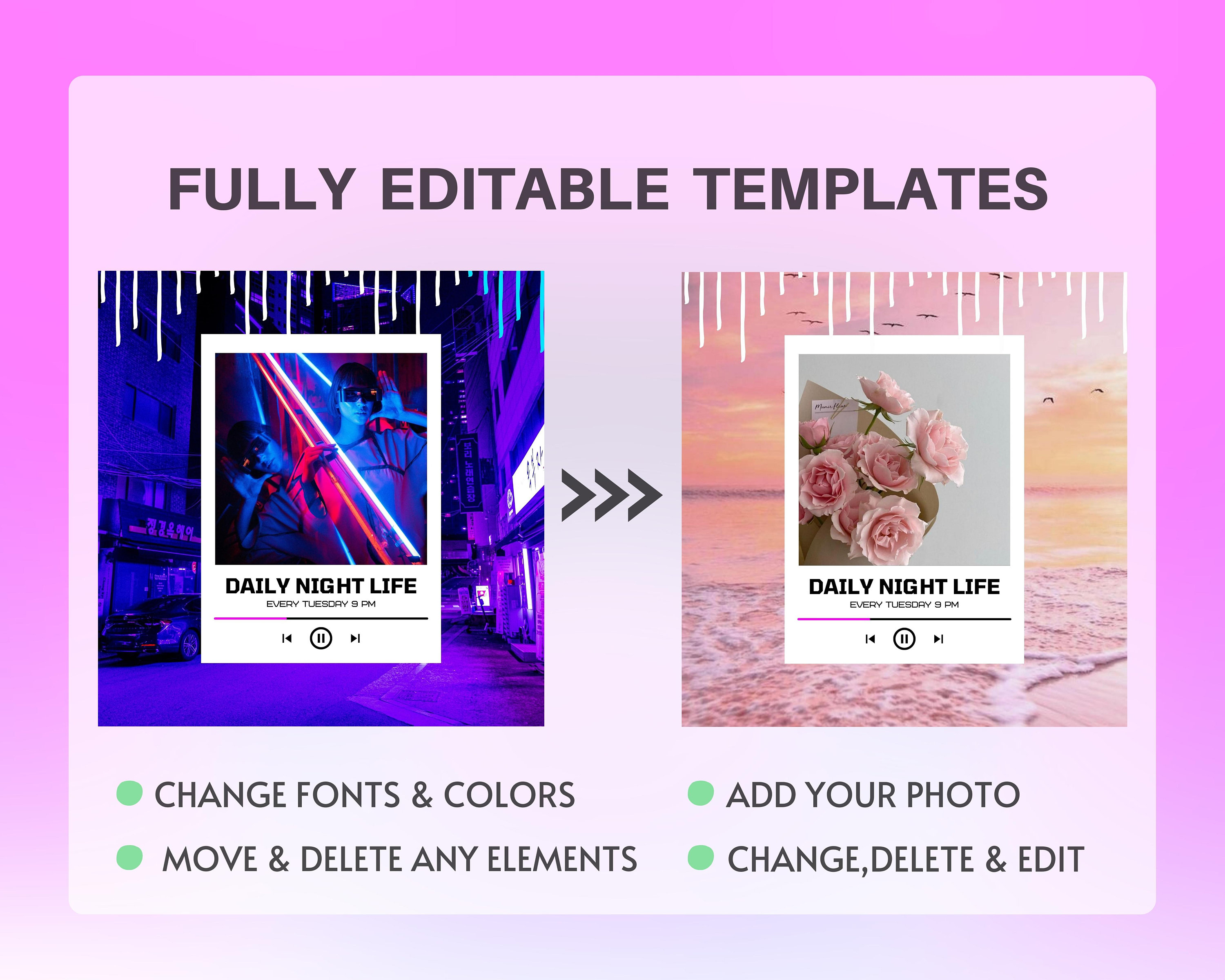 NEON Instagram Post Template, Neon IG Templates, Neon Feed Instagram ...