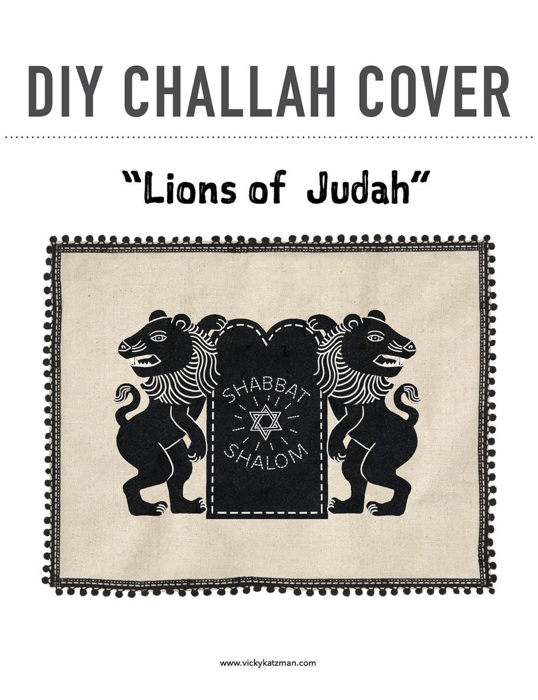 Lions of Judah DIY Challah Cover Pattern - Etsy
