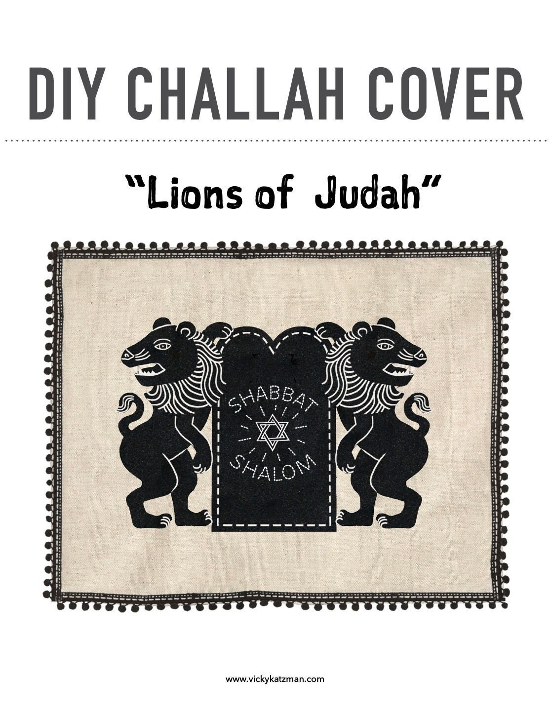 Lions of Judah DIY Challah Cover Pattern - Etsy