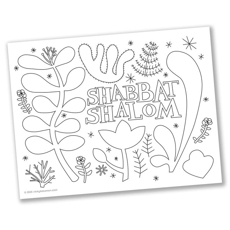 Shabbat Coloring Page Bundle | Judaica Printable Art | Inspired by ...