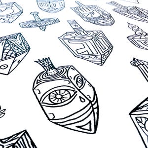 Dreidel Line Art | Hanukkah Coloring Page, Wall Art (PDF Download) - Etsy