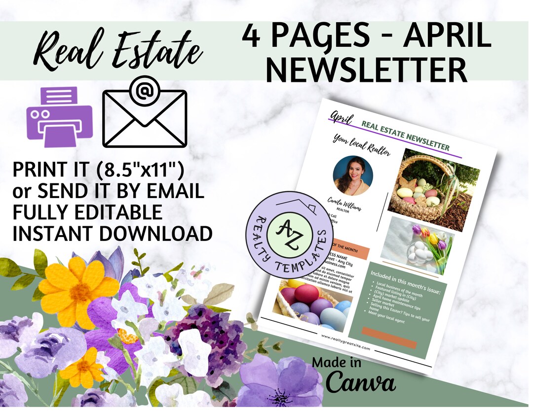 4p. April Newsletter Home Prospecting Letter Seller Season - Etsy