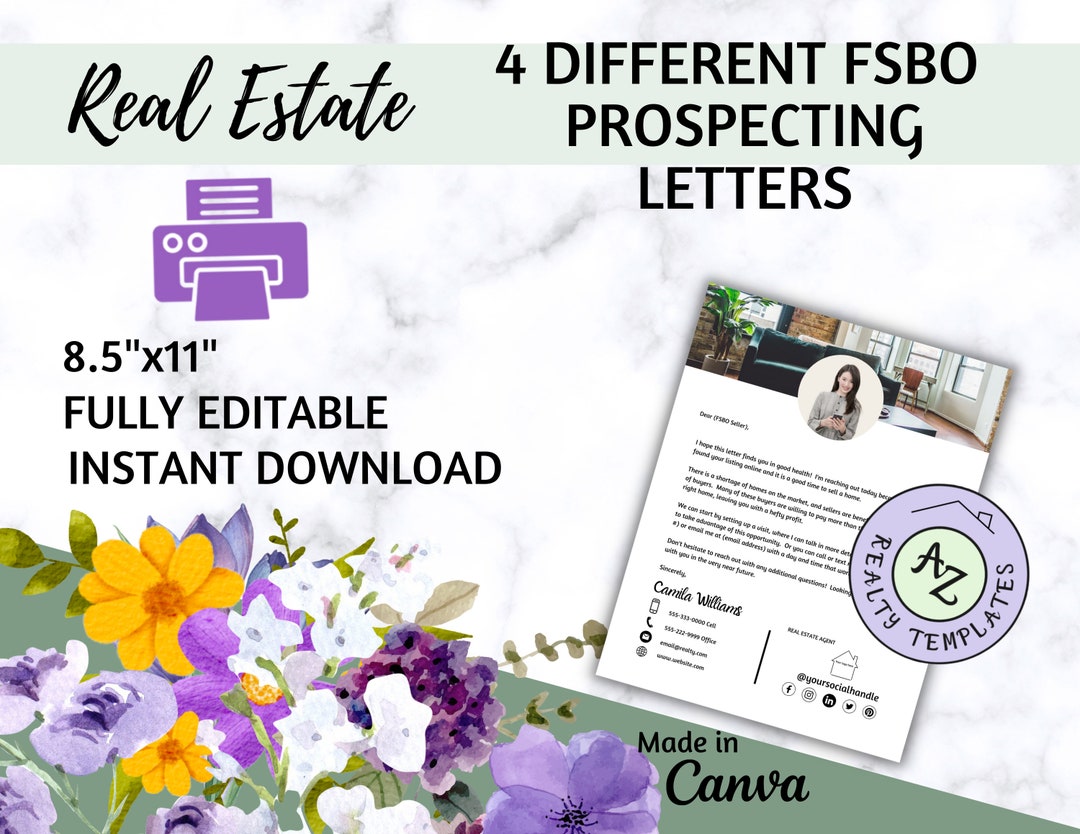 4 FSBO Prospecting Letter Expired Listing Broker Real Estate - Etsy