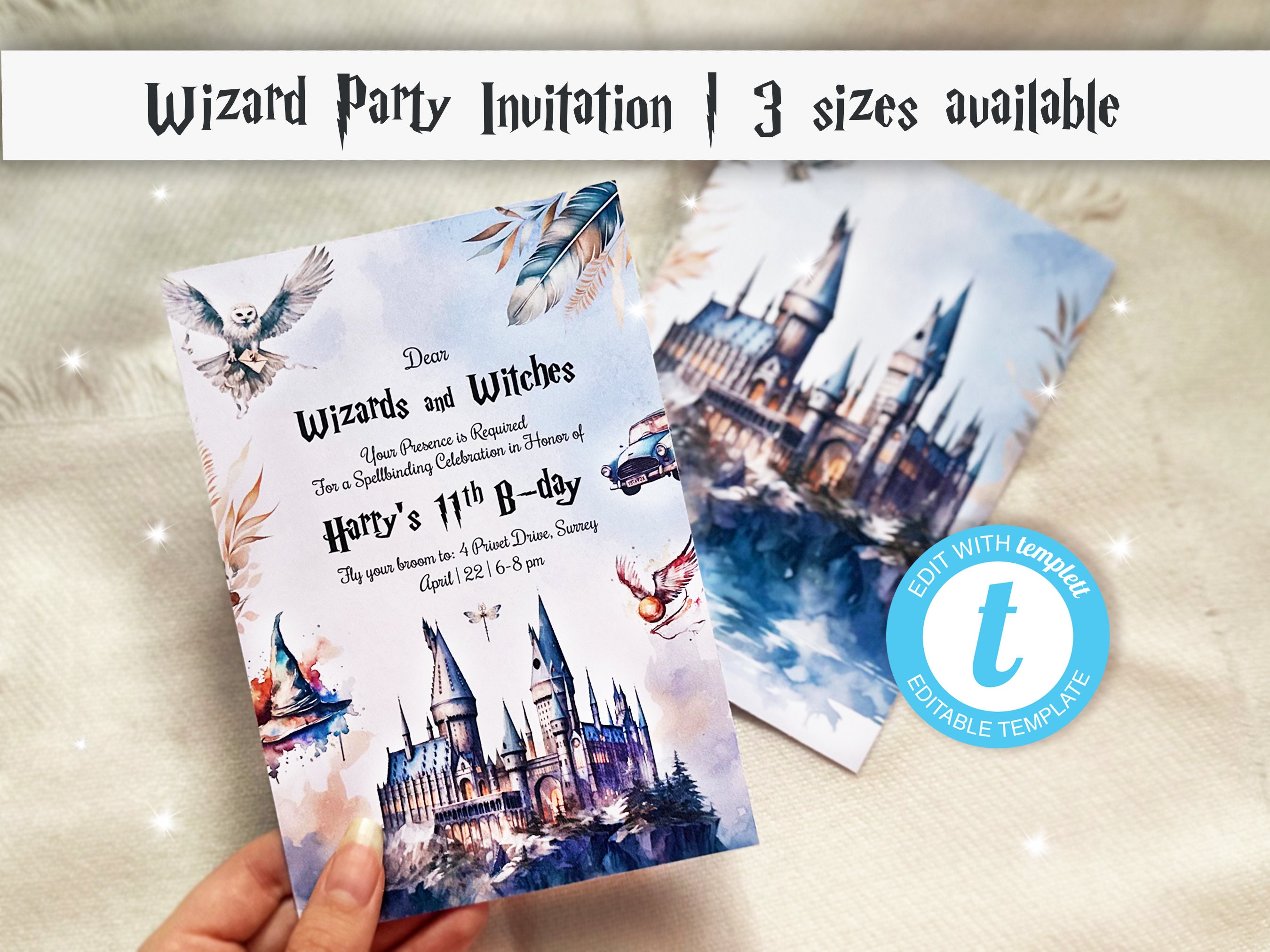 Personalized, Editable, Printable Wizard Party Invitation - Etsy