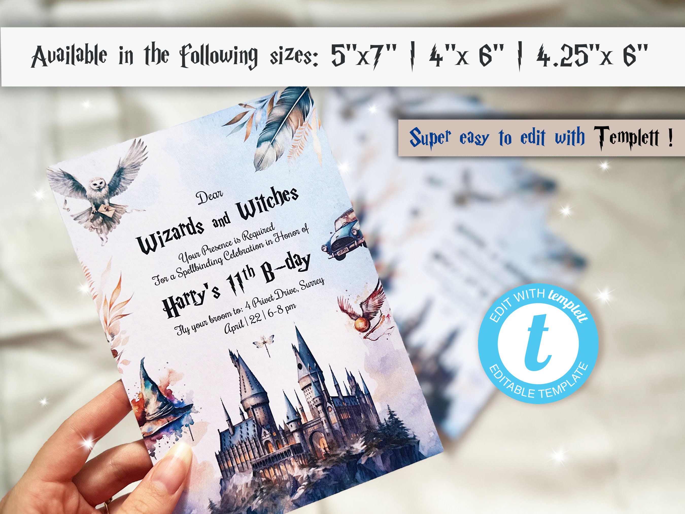 Personalized, Editable, Printable Wizard Party Invitation - Etsy