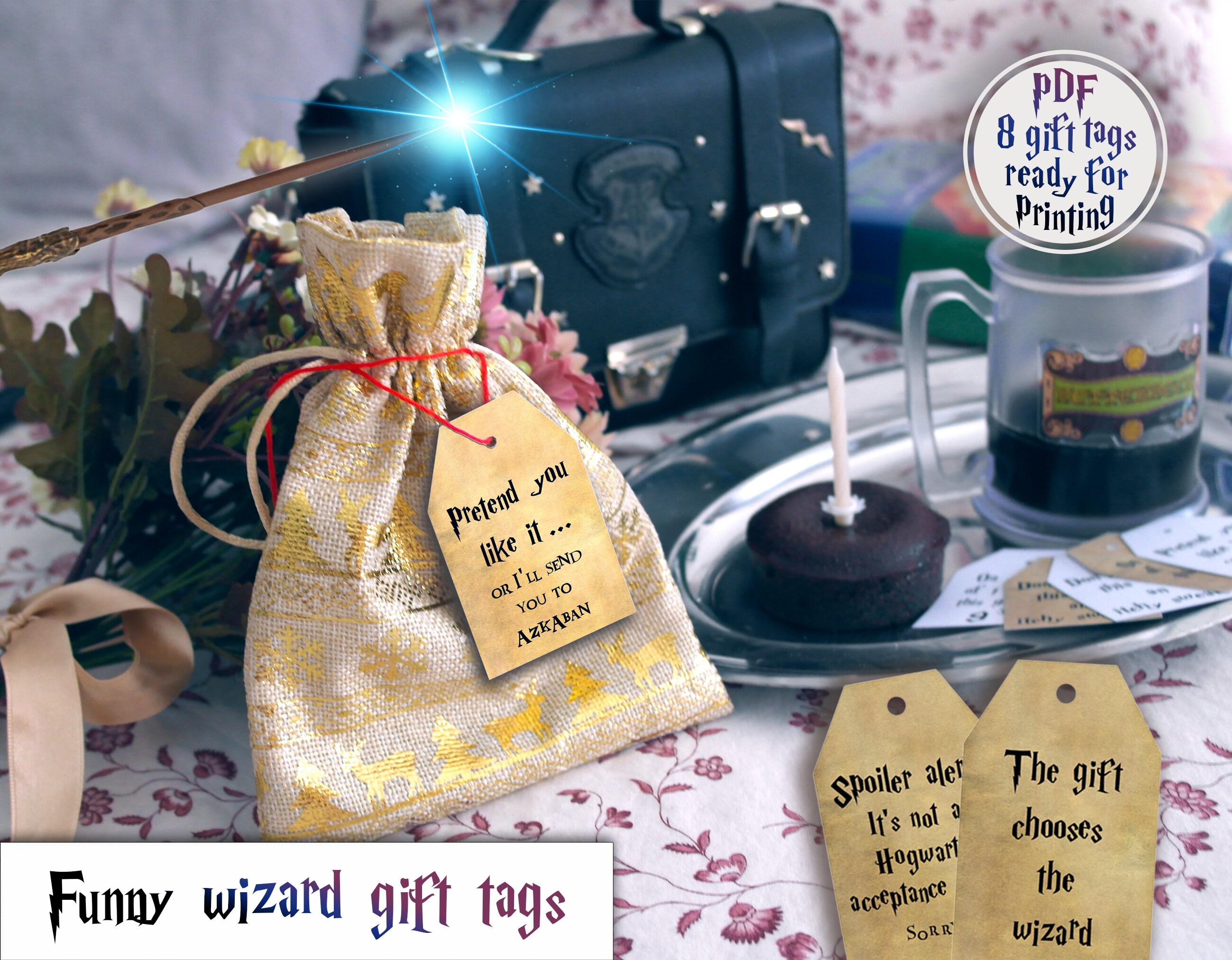 Funny Printable Wizard Gift Tags - Etsy