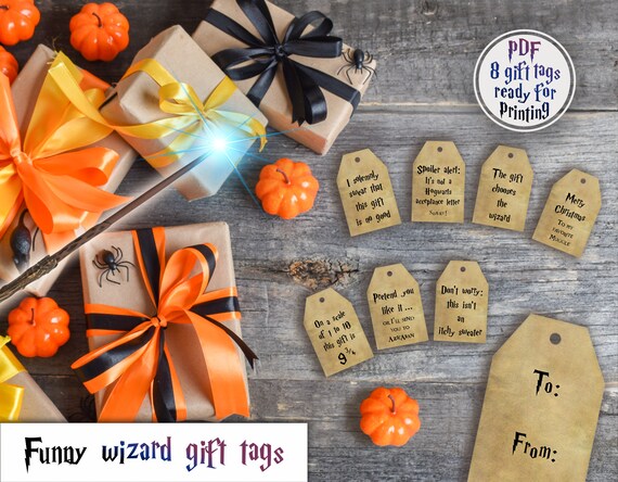 Funny Printable Wizard Gift Tags - Etsy