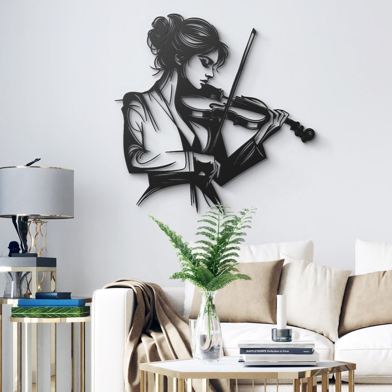 Violinist Metal Wall Art - Etsy UK