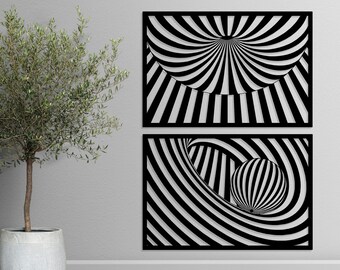 Optical Illusion Metal Wall - Etsy