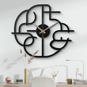 Modern Abstract Geometric Metal Wall Clock - Contemporary Art Decor - Etsy