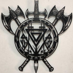 Metal Viking Shield Wall Decor, Norse Art Accent - Etsy