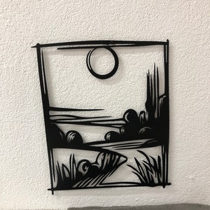 Abstract Landscape Metal Wall Art - Nature Line Wall Decor – Perfect ...