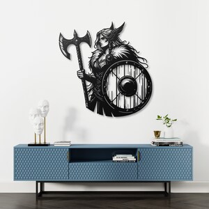 Metal Valkyrie Wall Art Viking Wall Decor Game Room Decor Man Cave Wall ...