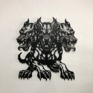Three-headed Dog Cerberus Metal Wall Art Mythical Guardian of the ...
