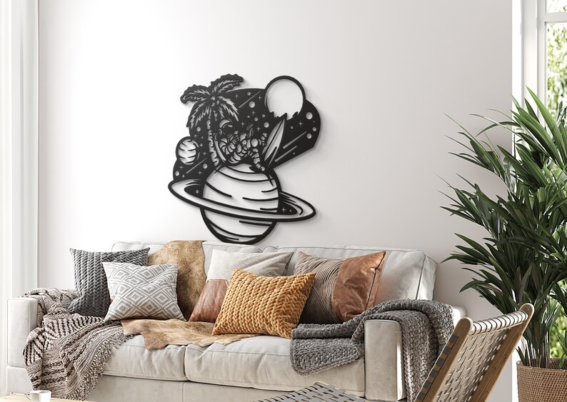 Metal Astronaut Wall Art Surreal Space Wall Decor Astronaut - Etsy