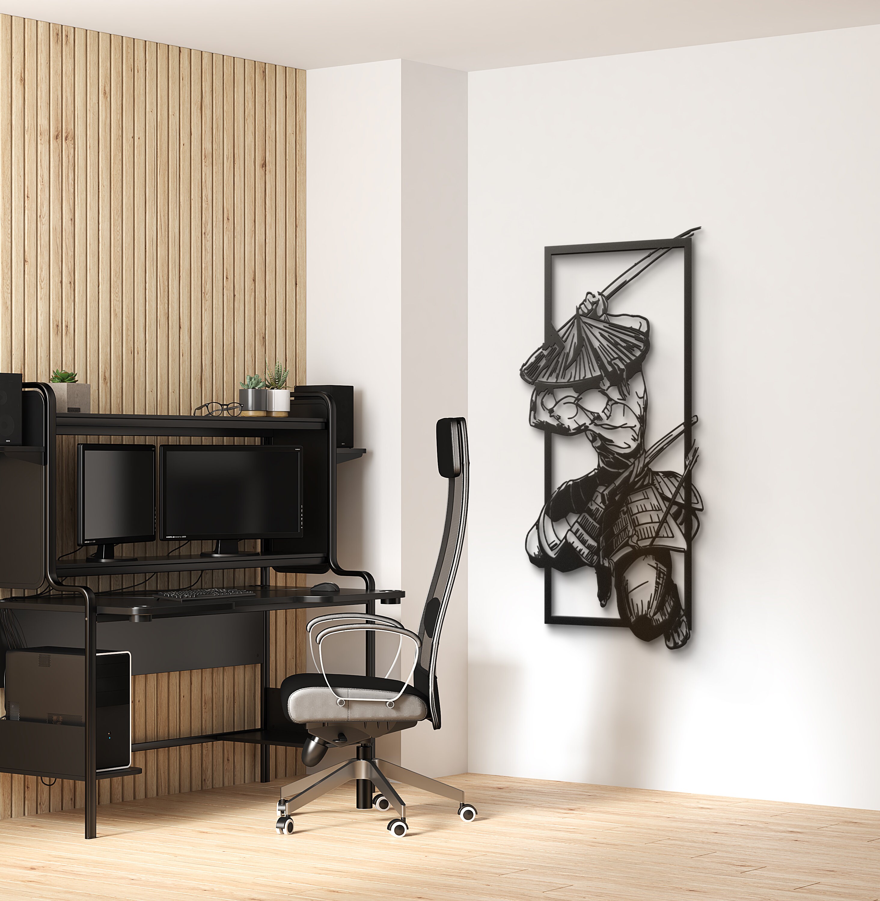 Metal Samurai Wall Art Samurai Warrior Art Game Room Wall - Etsy