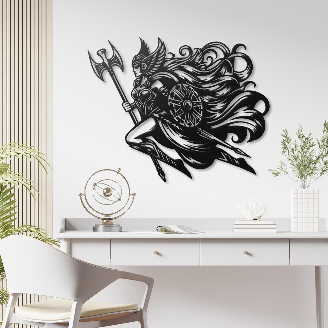 Vivid Valkyrie Metal Wall Art - Striking Norse Warrior Design - Perfect ...