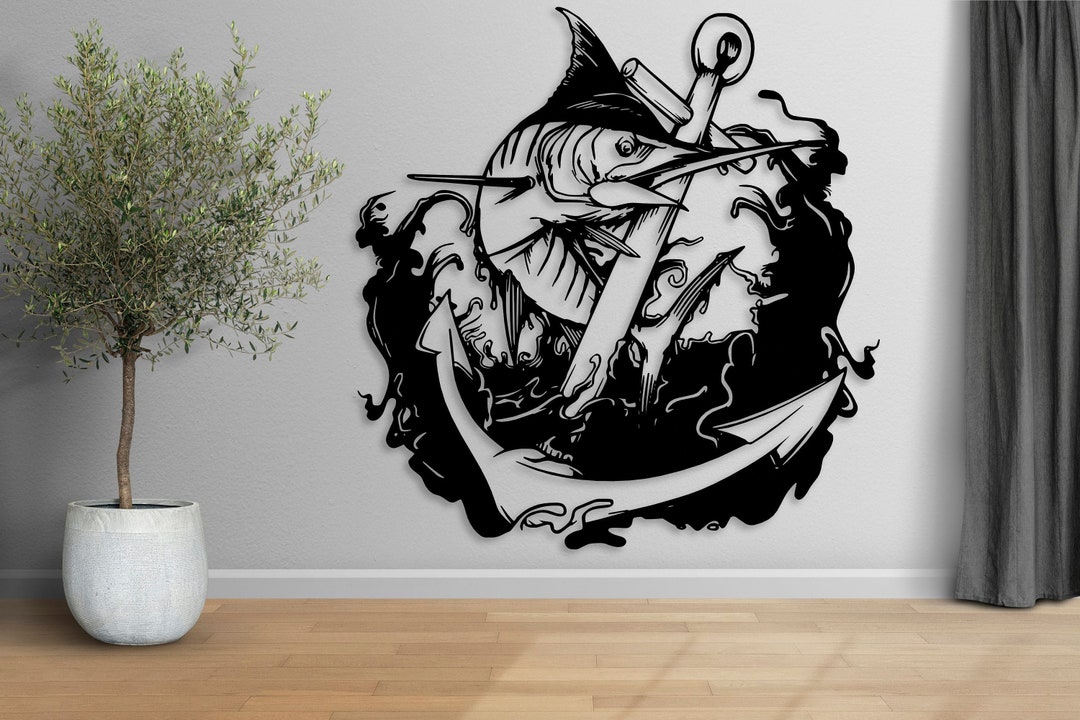Swordfish Metal Wall Art Fish Wall Decor Sailor Gift Sea Art - Etsy