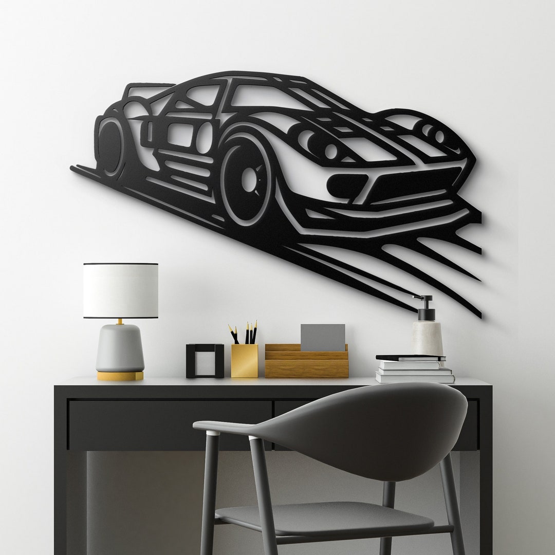 Race Car Metal Wall Art Modern Sports Car Decor Metal Wall Sculpture ...