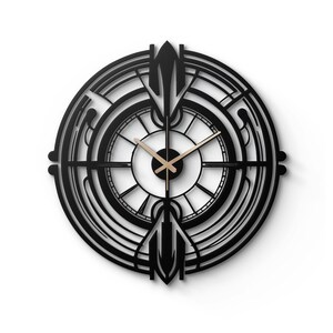Geometric Black Metal Wall Clock: Modern Art Deco Home Decor - Etsy