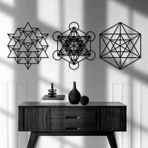Sacred Geometry Metal Wall Art Metatron Cube Wall Decor - Etsy