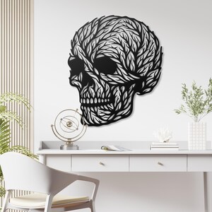 Tree Branch Skull Metal Wall Art - Nature Inspired Gothic Decor ...
