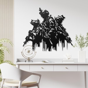 Soldiers Metal Wall Art - Military Design Bold Patriotic Home Decor - Etsy