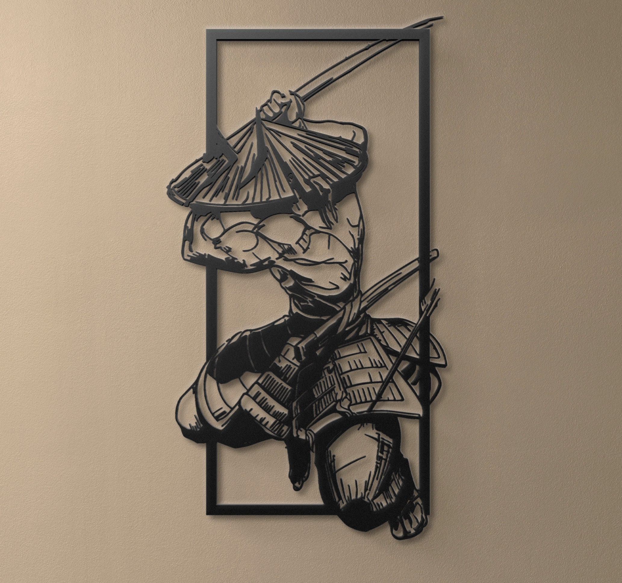 Metal Samurai Wall Art Samurai Warrior Art Game Room Wall - Etsy