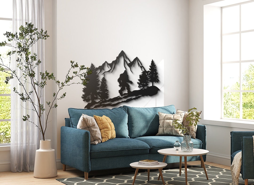 Bigfoot Metal Wall Art Sasquatch Wall Decor Yeti Decor Wall Yowie Art ...