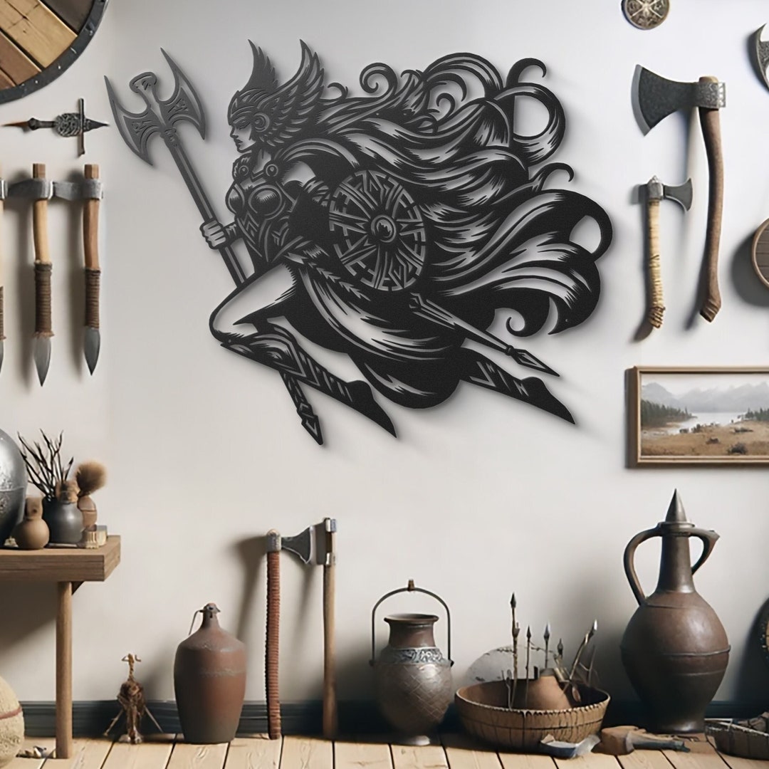 Vivid Valkyrie Metal Wall Art Striking Norse Warrior Design Perfect ...