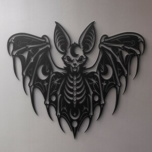 Bat Skeleton Metal Wall Art – Spooky Gothic Decor, Halloween Inspired ...