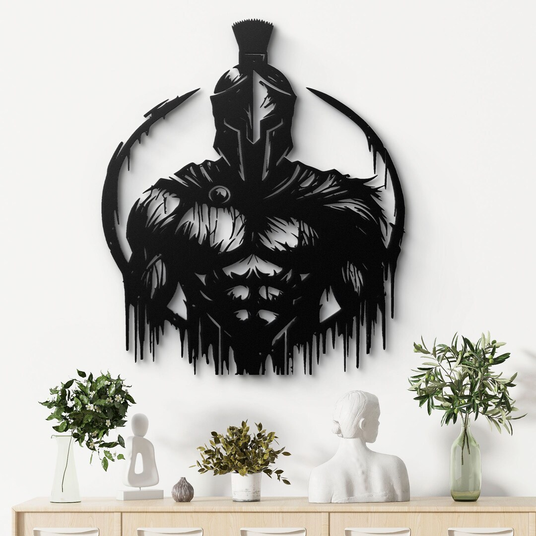 Spartan Warrior Metal Wall Art Bold Heroic Design Powerful Home Decor ...